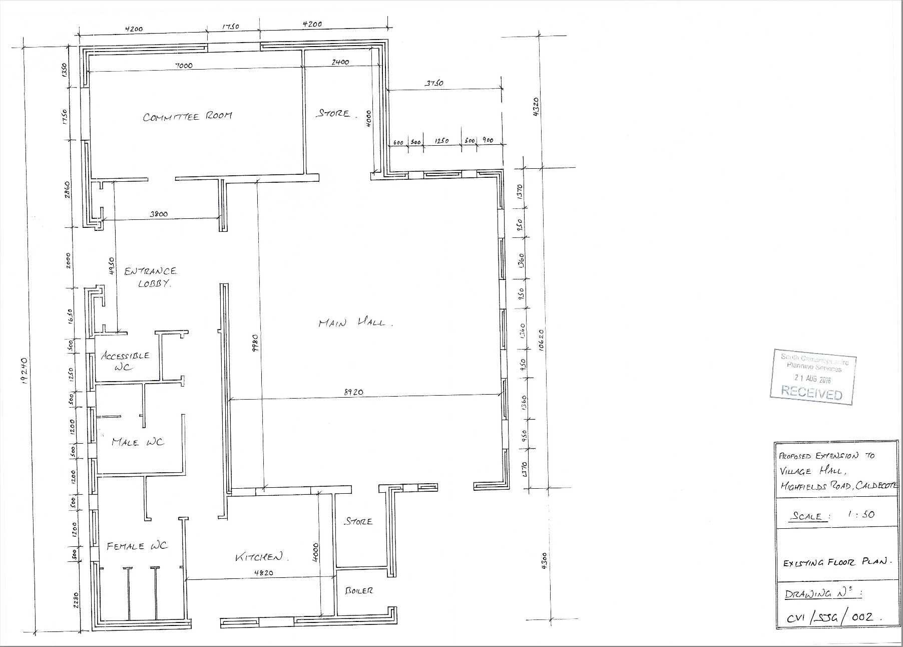 Floorplan | Caldecote Village Hall